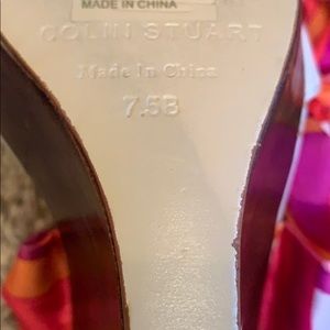 Colin Stuart | Shoes | Colin Stuart Satin Ankle Tie Wedge Sandals ...